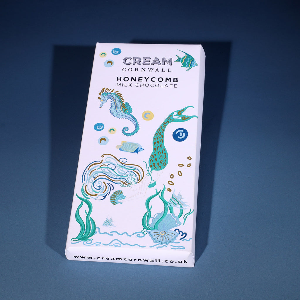 Luxury Cornish Honeycomb Mermaid's Tale Chocolate | Cream Cornwall