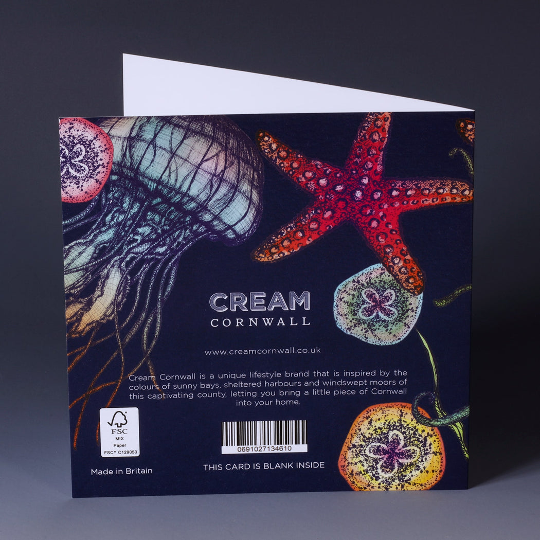 Luxury Coastal Reef Octopus Greetings Card FSC Certified | Cream Cornwall